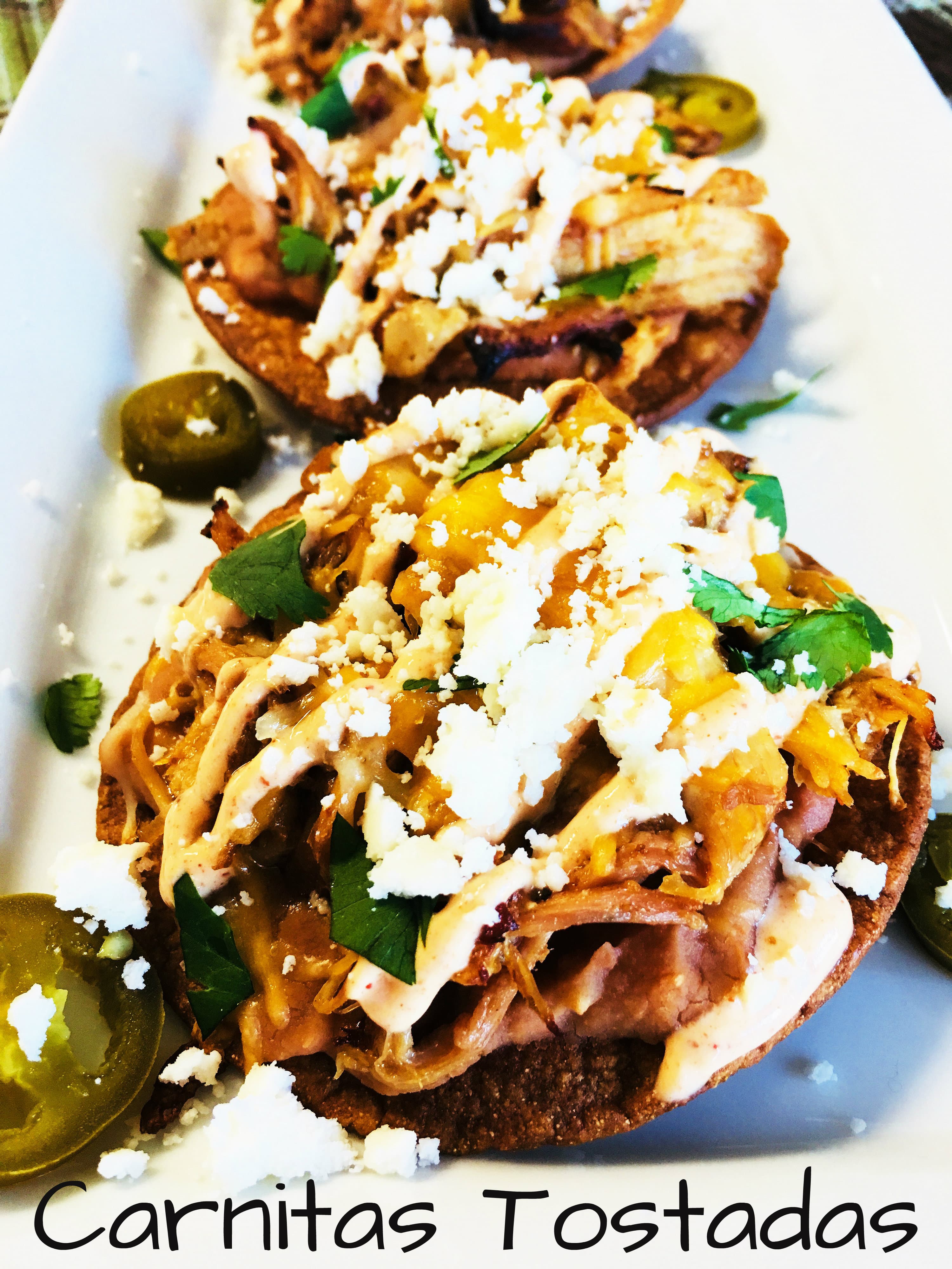 Pork Carnitas Tostadas - Cooks Well With Others