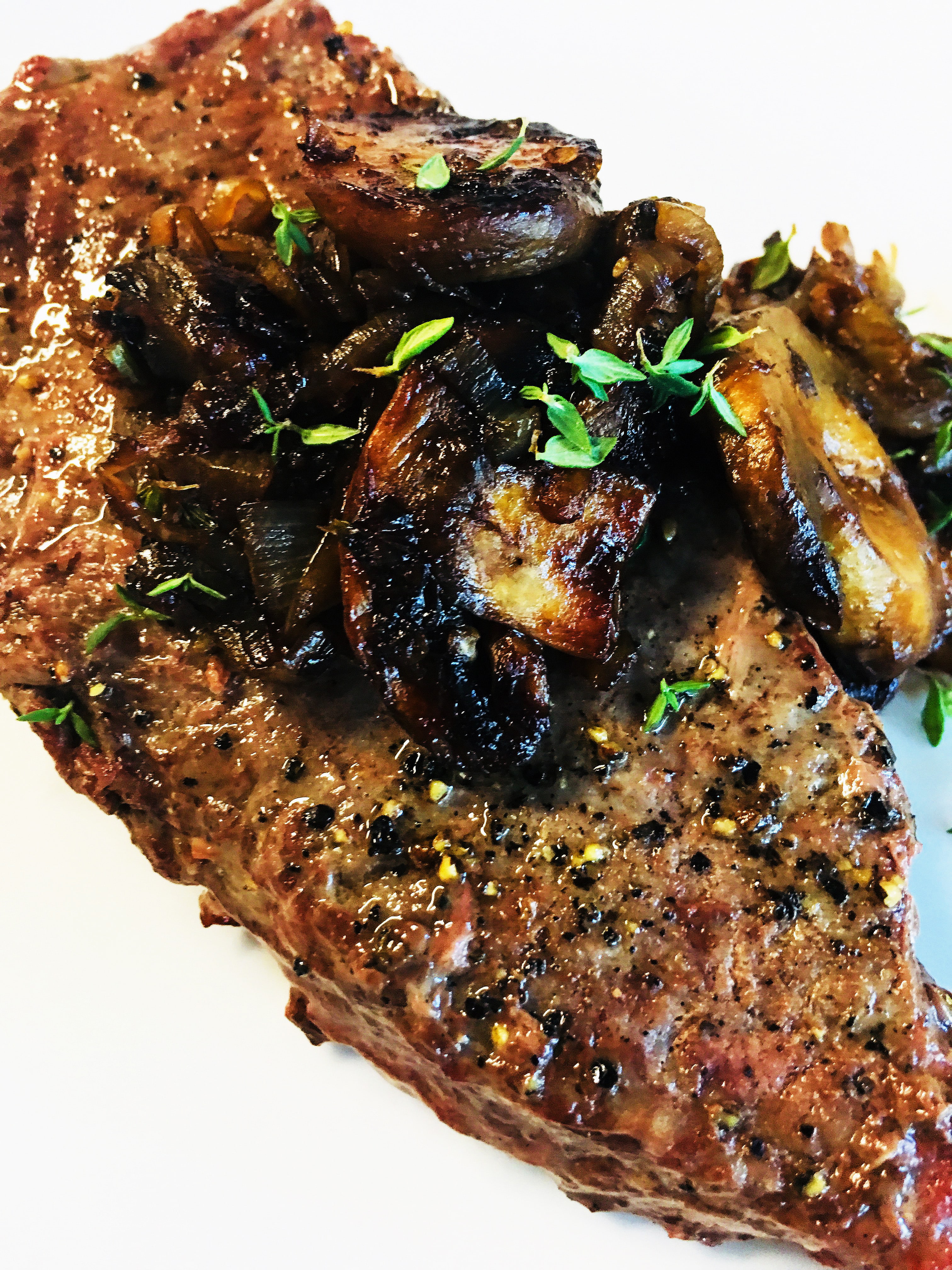 Traeger Grilled Steak with Balsamic Mushrooms - Cooks Well With Others