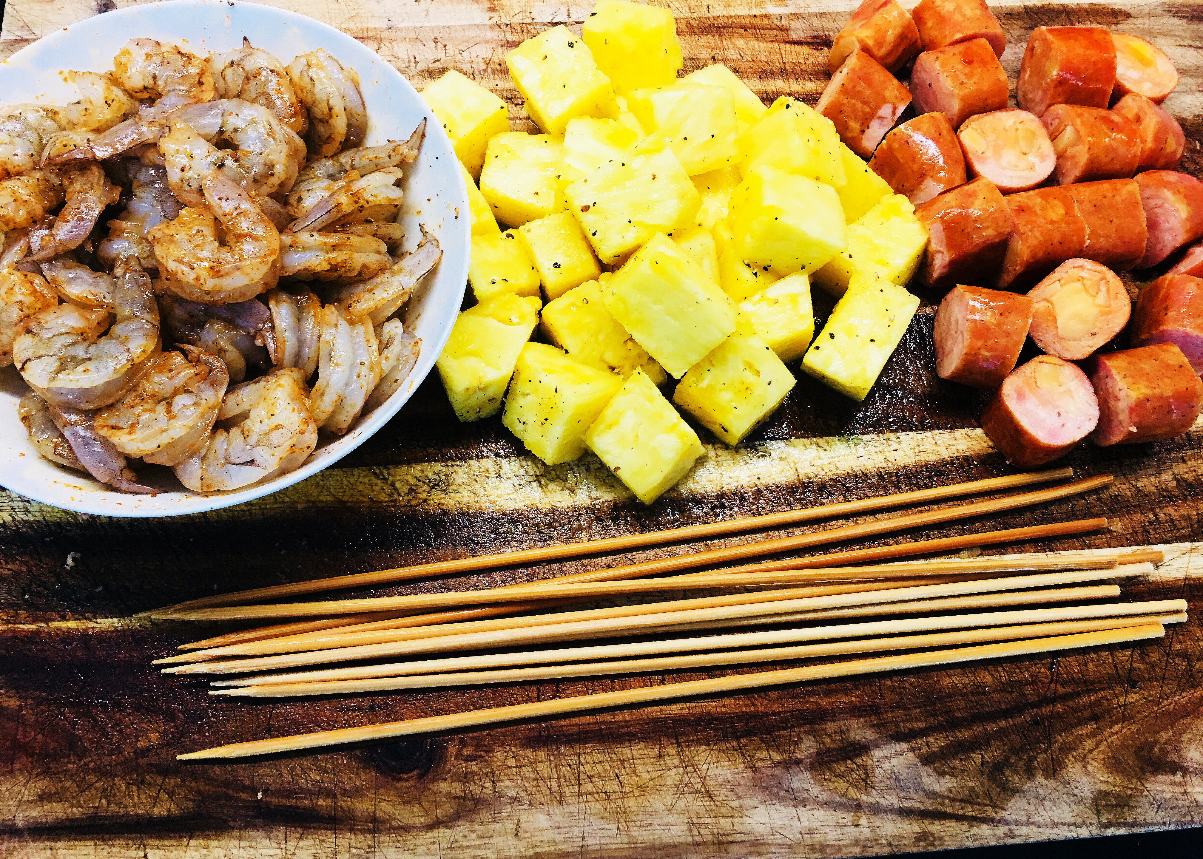 Shrimp Sausage and Pineapple Kabobs - Cooks Well With Others