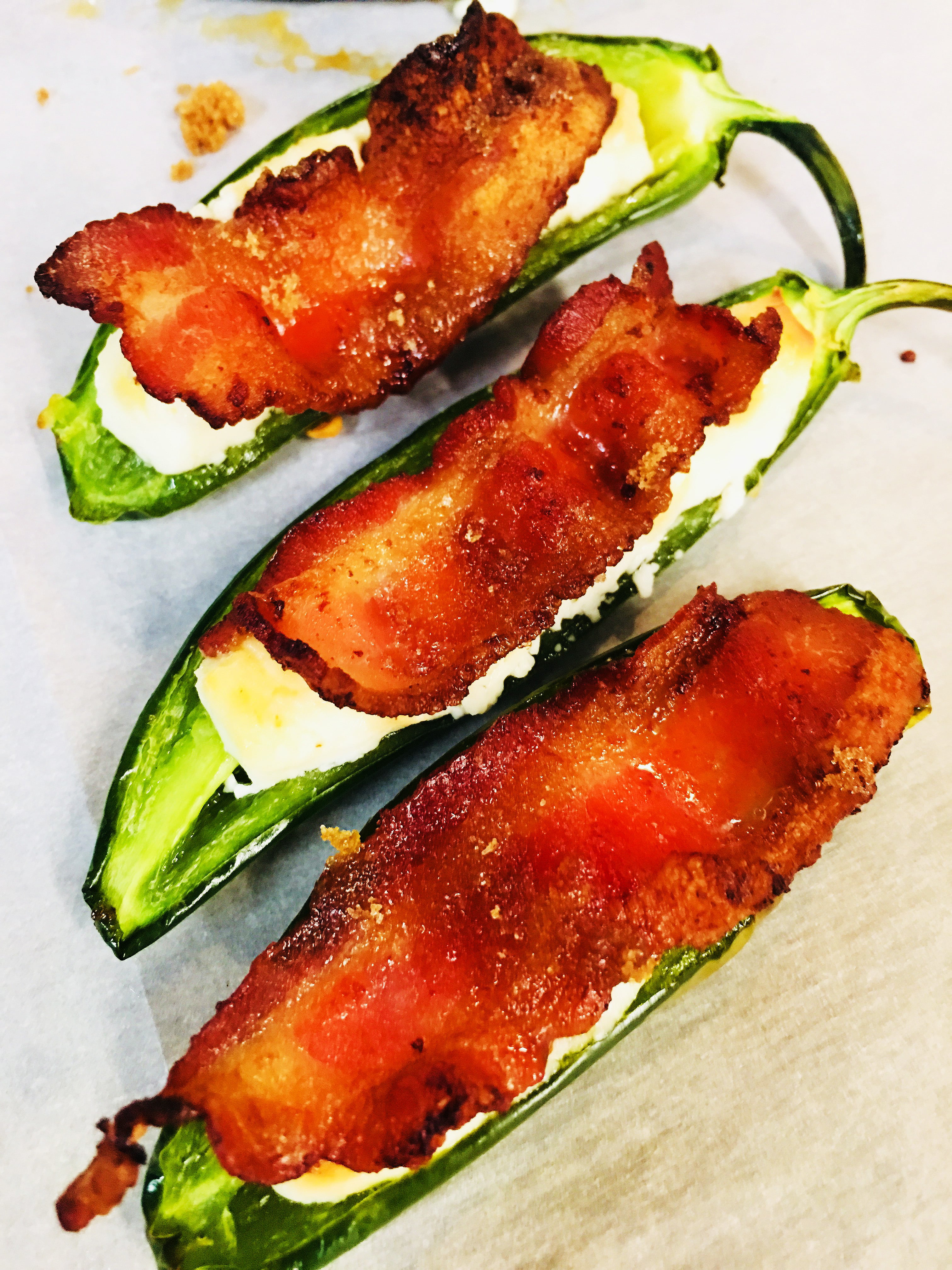 Cheesy Stuffed Jalapenos with Candied Bacon - Cooks Well With Others