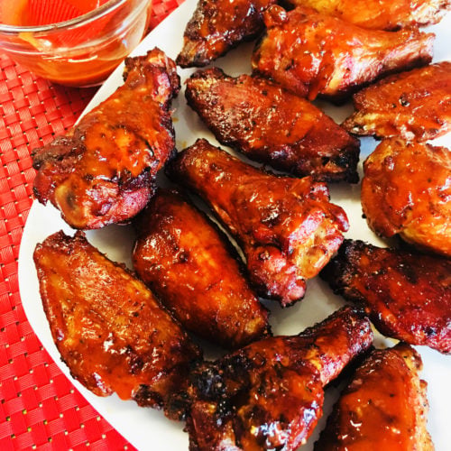 Garlic Sriracha Chicken Wings - Cooks Well With Others