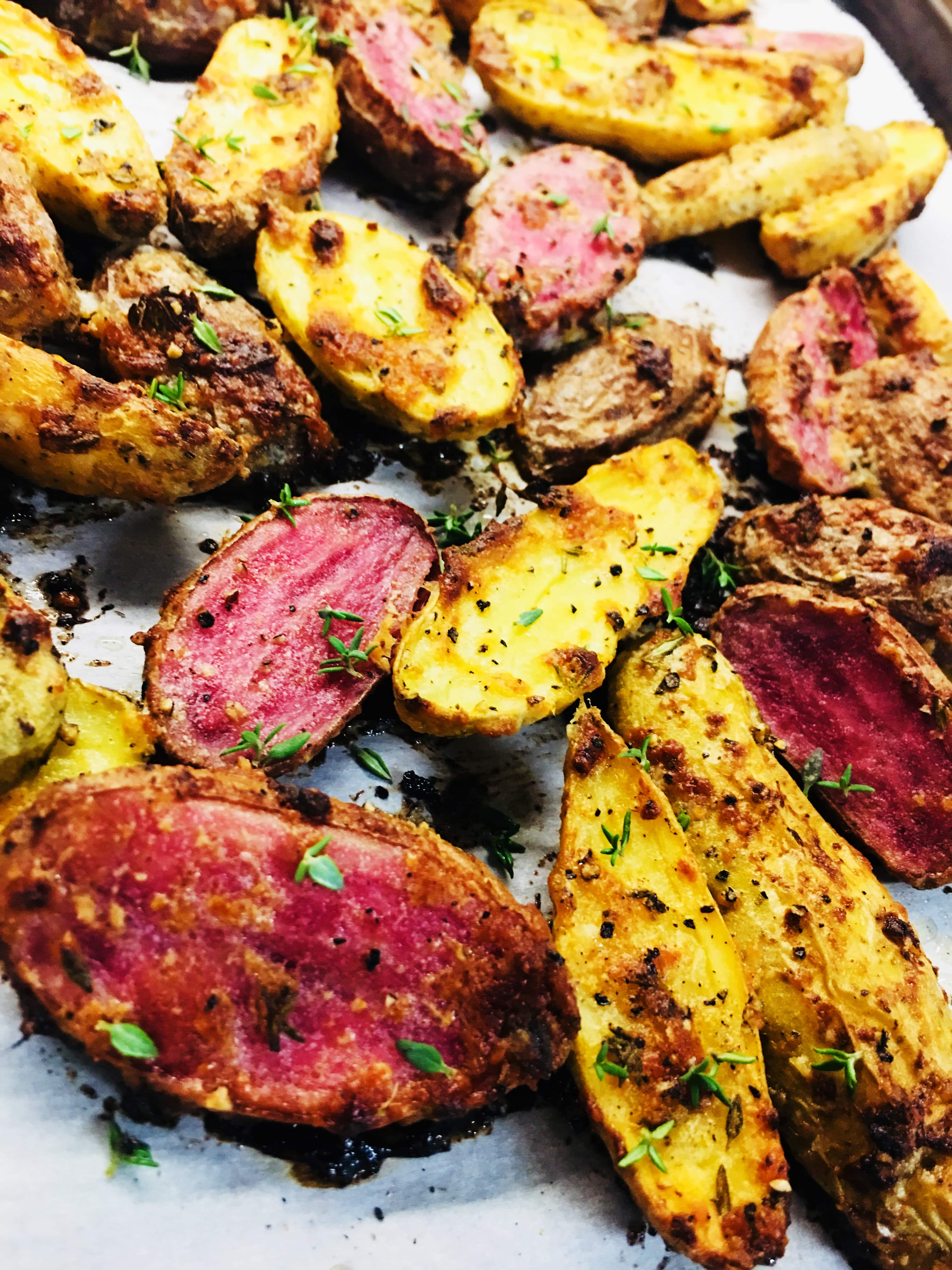 Garlic Parmesan Fingerling Potatoes - Cooks Well With Others