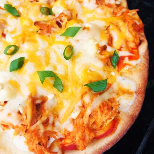 Grilled Buffalo Chicken Flatbreads - Cooks Well With Others