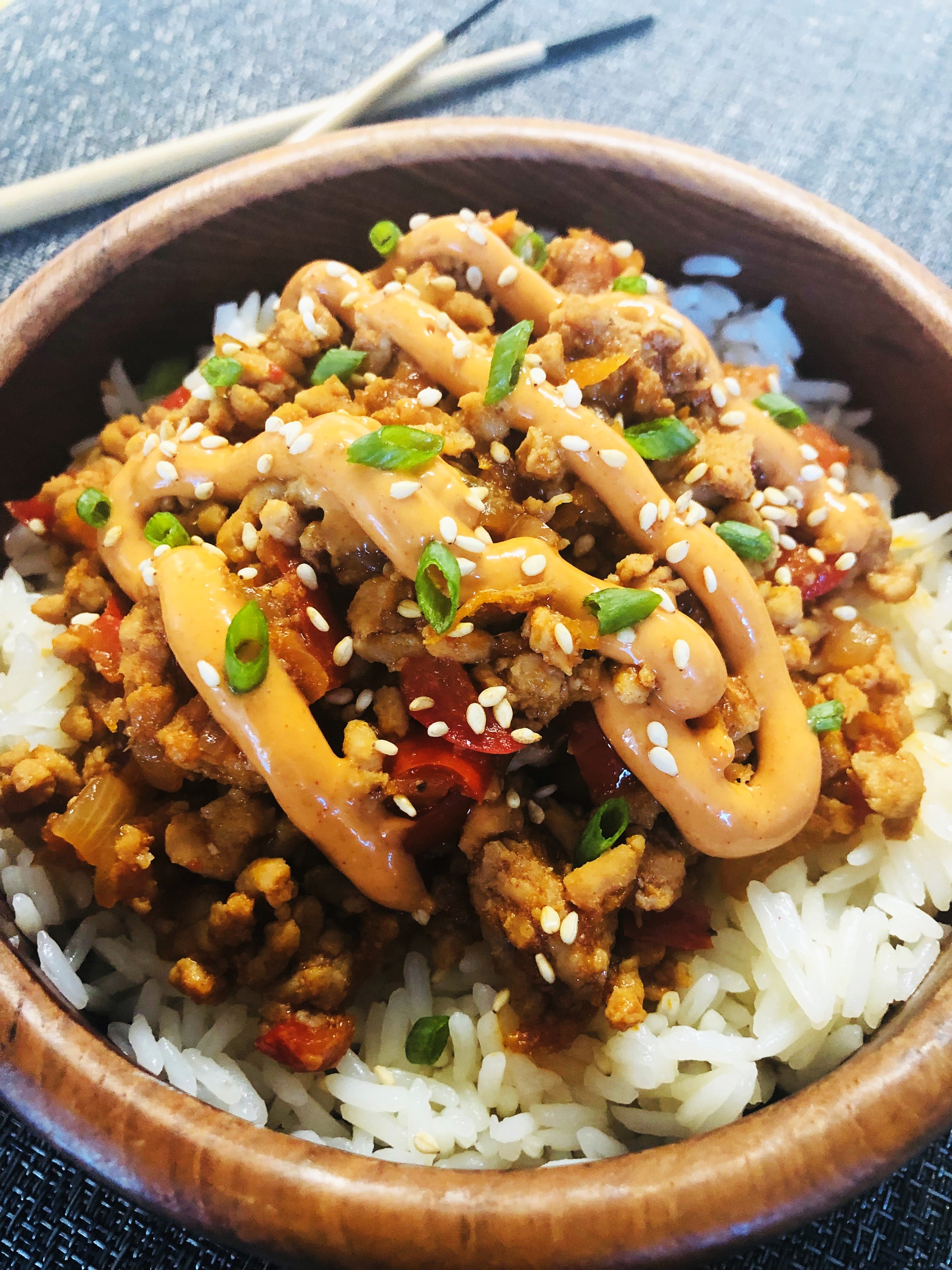 Spicy Korean Pork Rice Bowls Cooks Well With Others