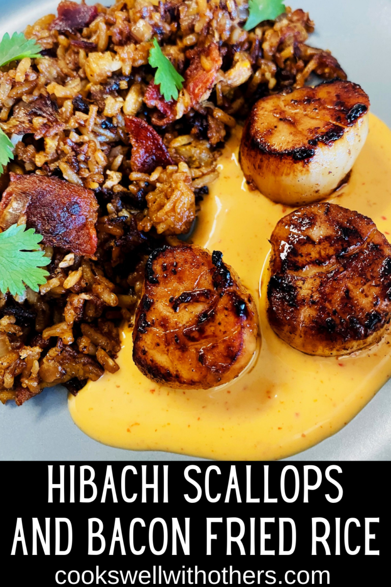 Hibachi Scallops and Bacon Fried Rice - Cooks Well With Others