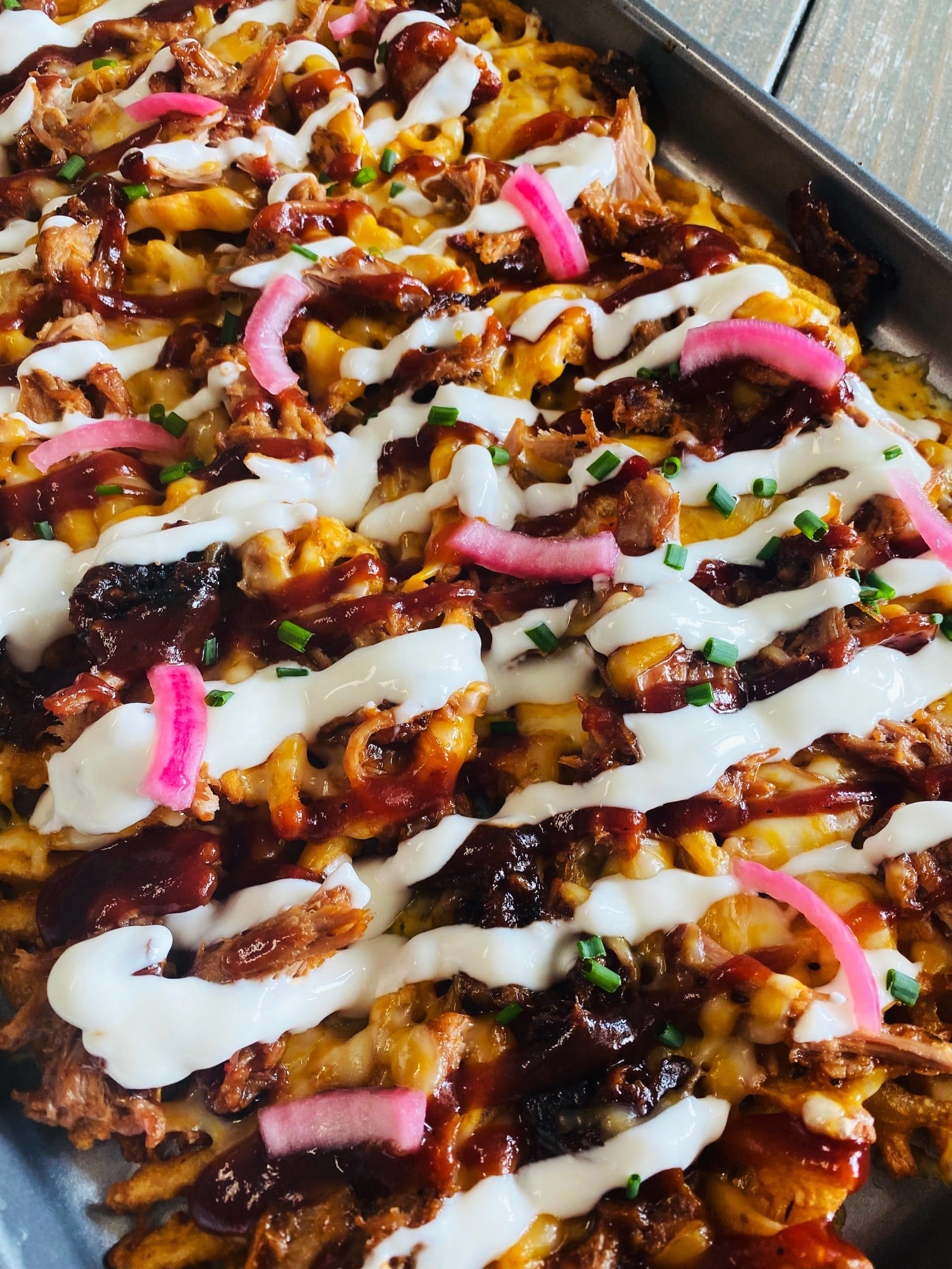 BBQ Pork Loaded Fries - Cooks Well With Others