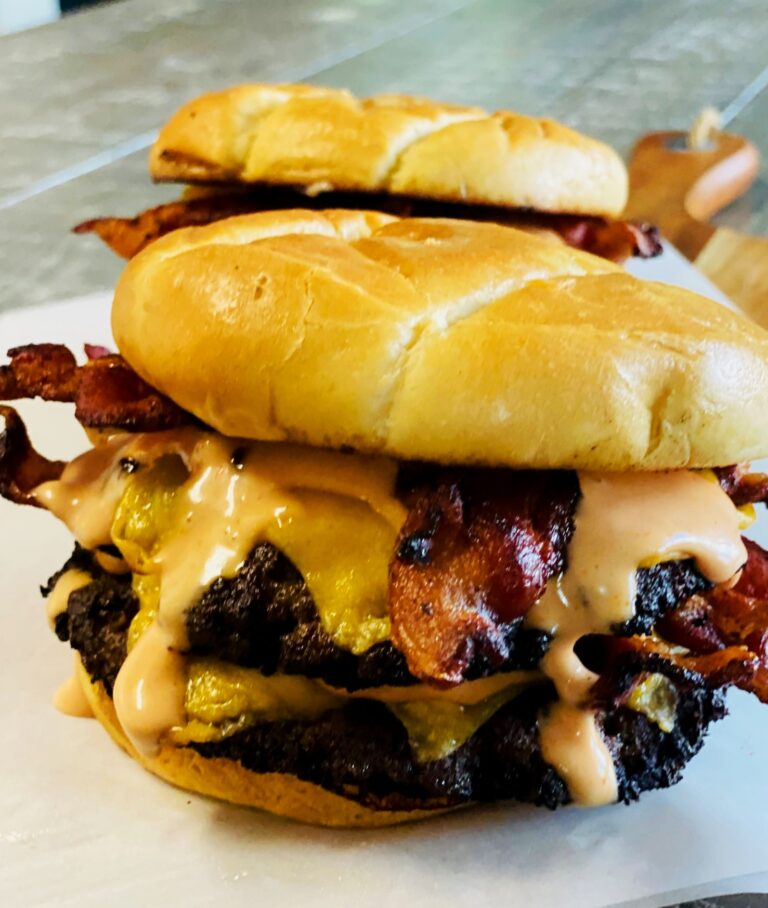 Double Bacon Smashed Burgers - Cooks Well With Others