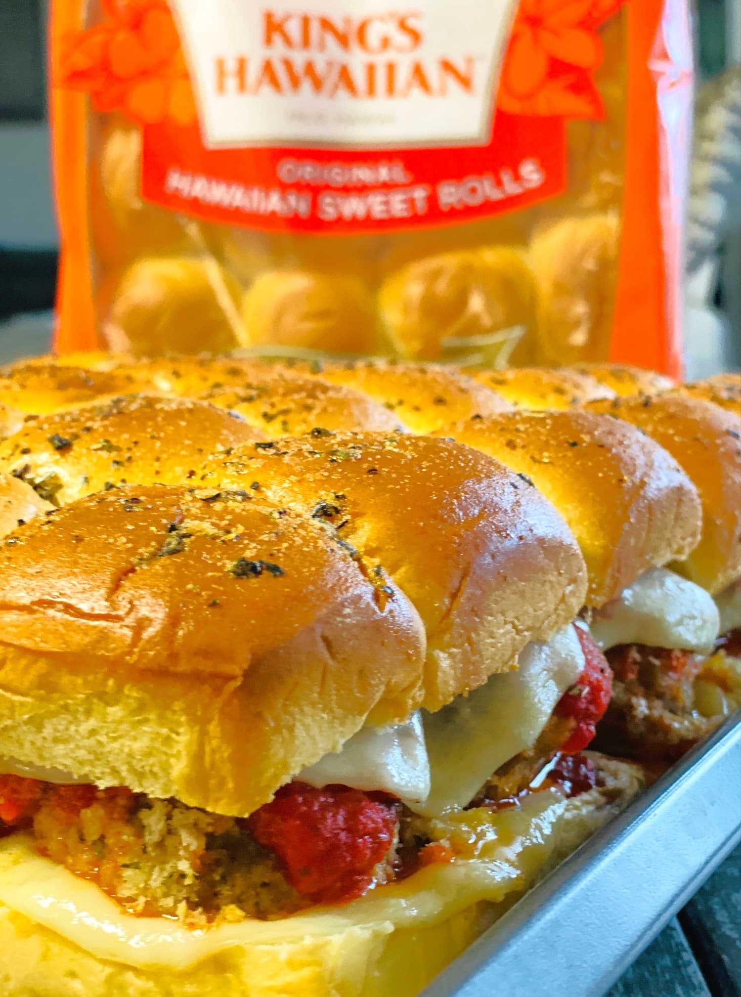 Hawaiian Roll Cheesy Meatball Sliders - Cooks Well With Others