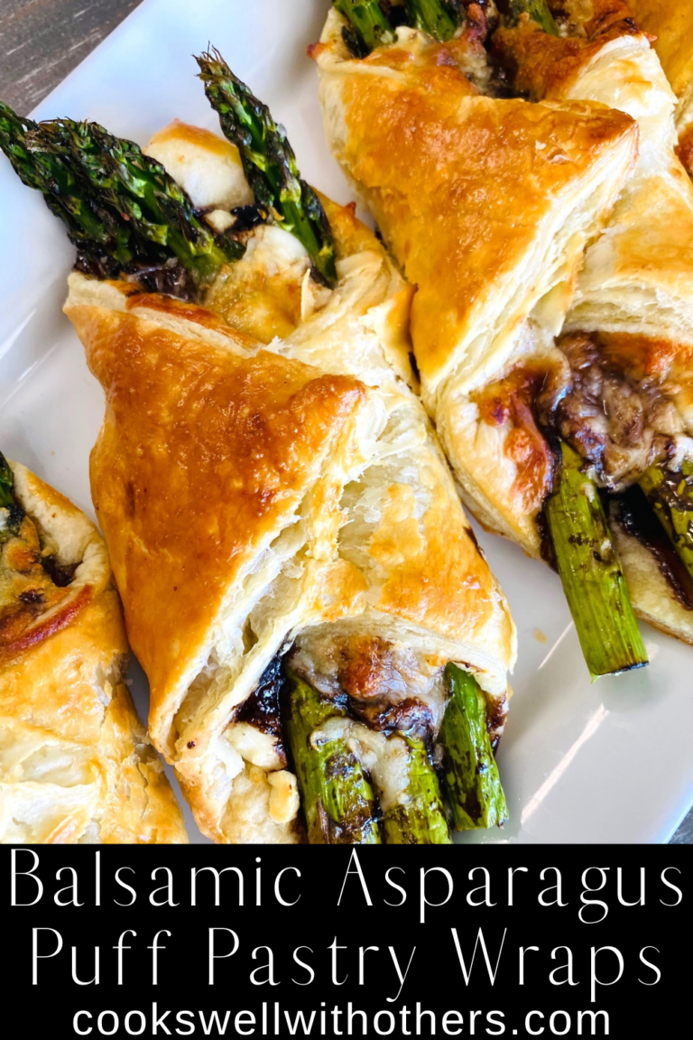 Balsamic Asparagus Puff Pastry Wraps - Cooks Well With Others
