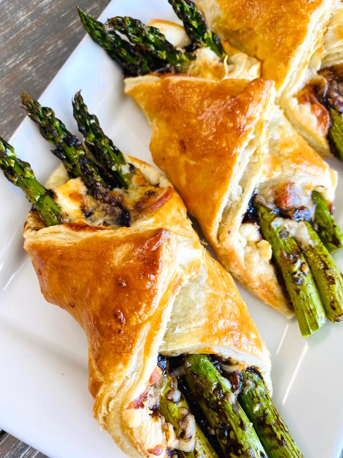 Balsamic Asparagus Puff Pastry Wraps - Cooks Well With Others