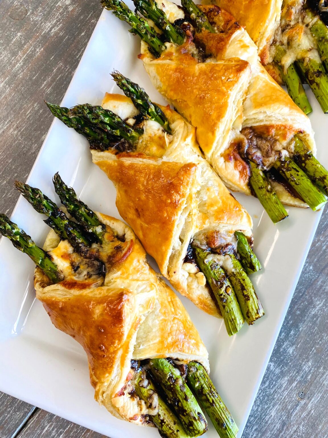 Balsamic Asparagus Puff Pastry Wraps - Cooks Well With Others