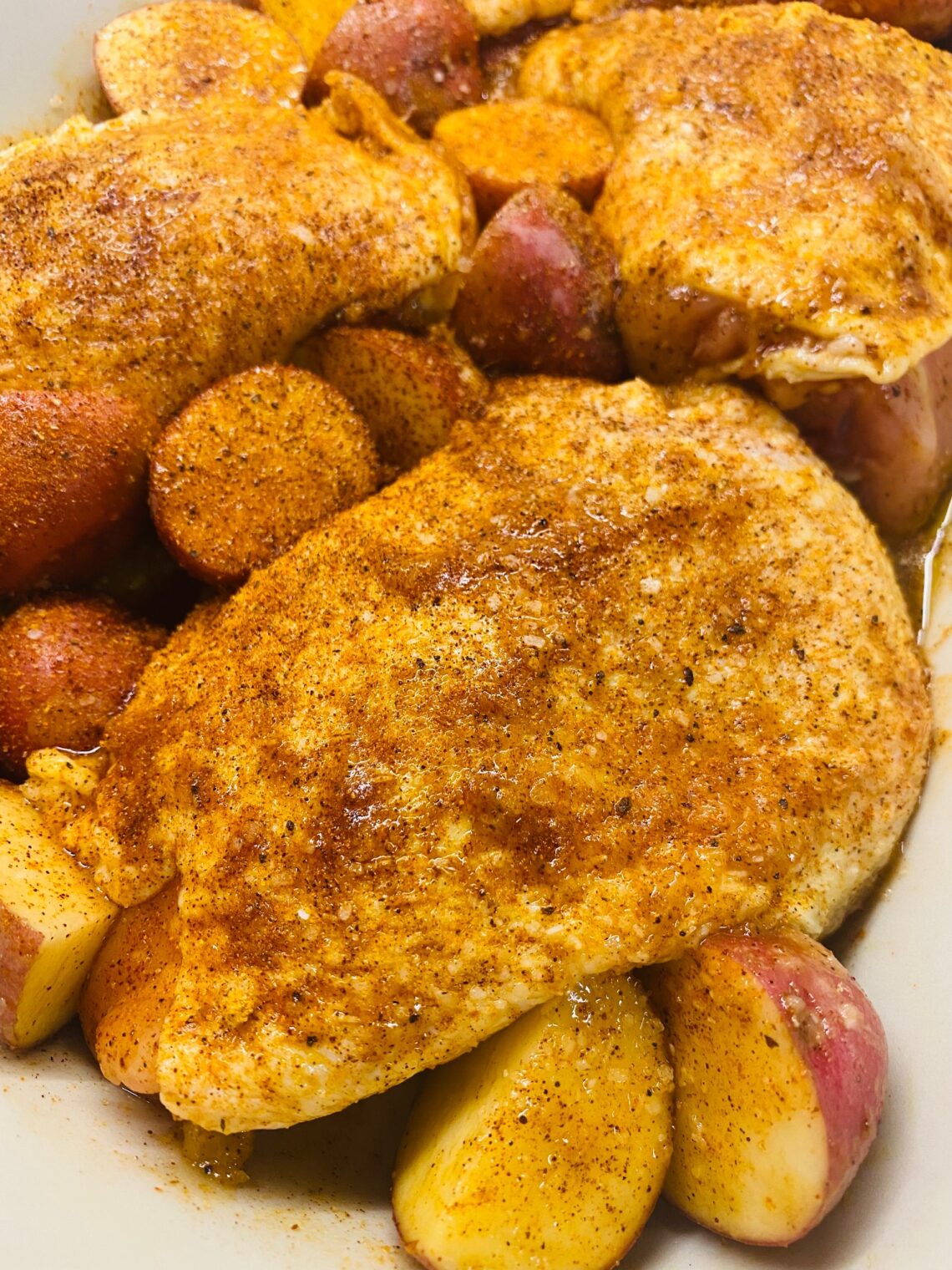 BBQ Chicken Thighs and Potatoes - Cooks Well With Others