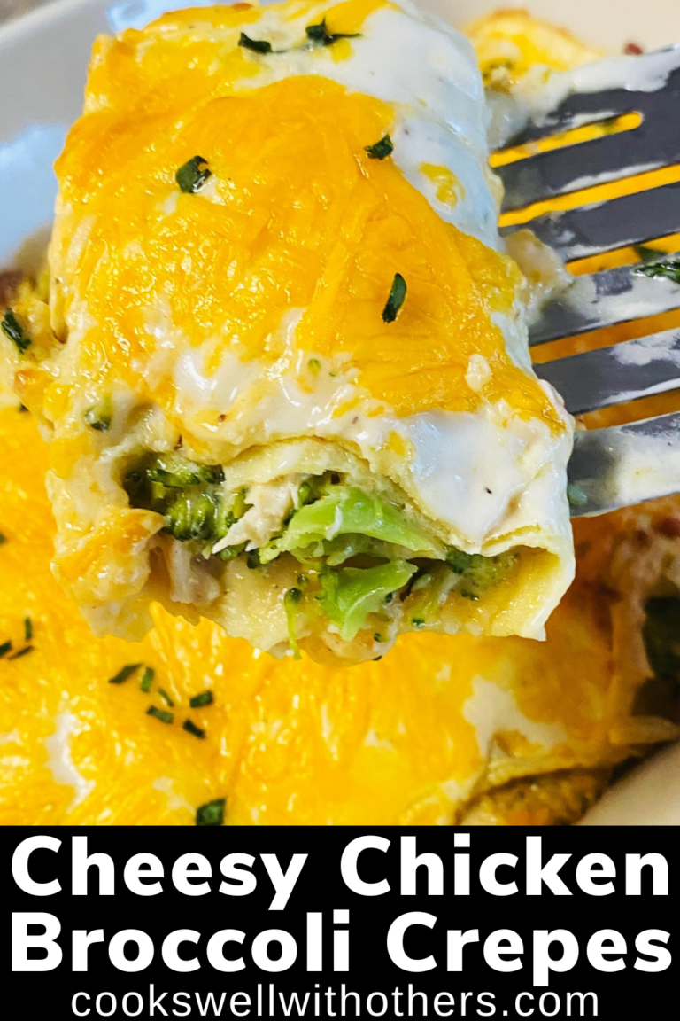 Cheesy Chicken Broccoli Crepes - Cooks Well With Others