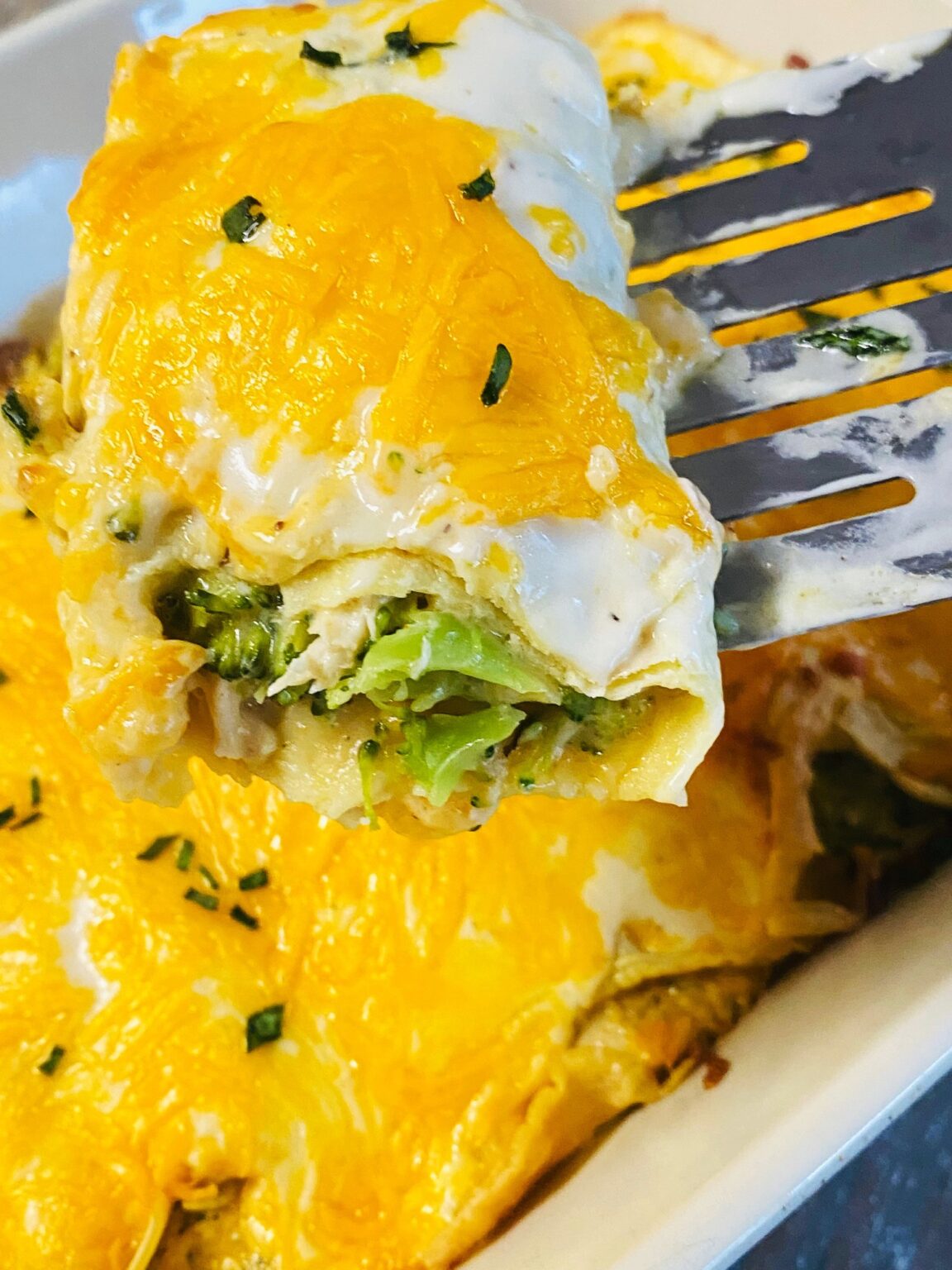 Cheesy Chicken Broccoli Crepes - Cooks Well With Others