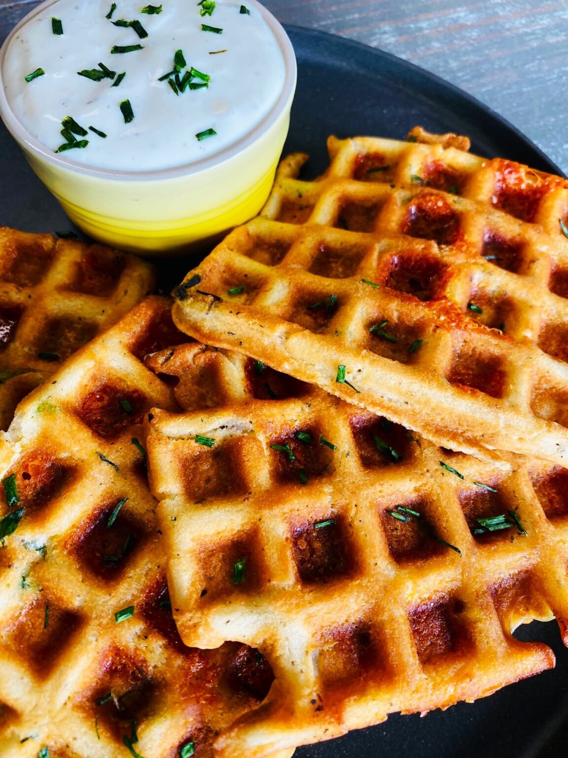 Cheesy Bacon Waffle Dippers - Cooks Well With Others