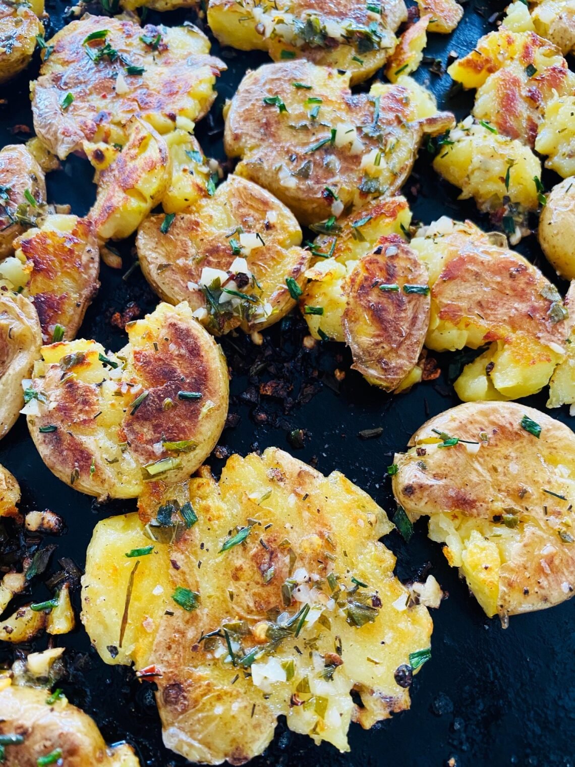 Blackstone Lemon Herb Smashed Potatoes - Cooks Well With Others