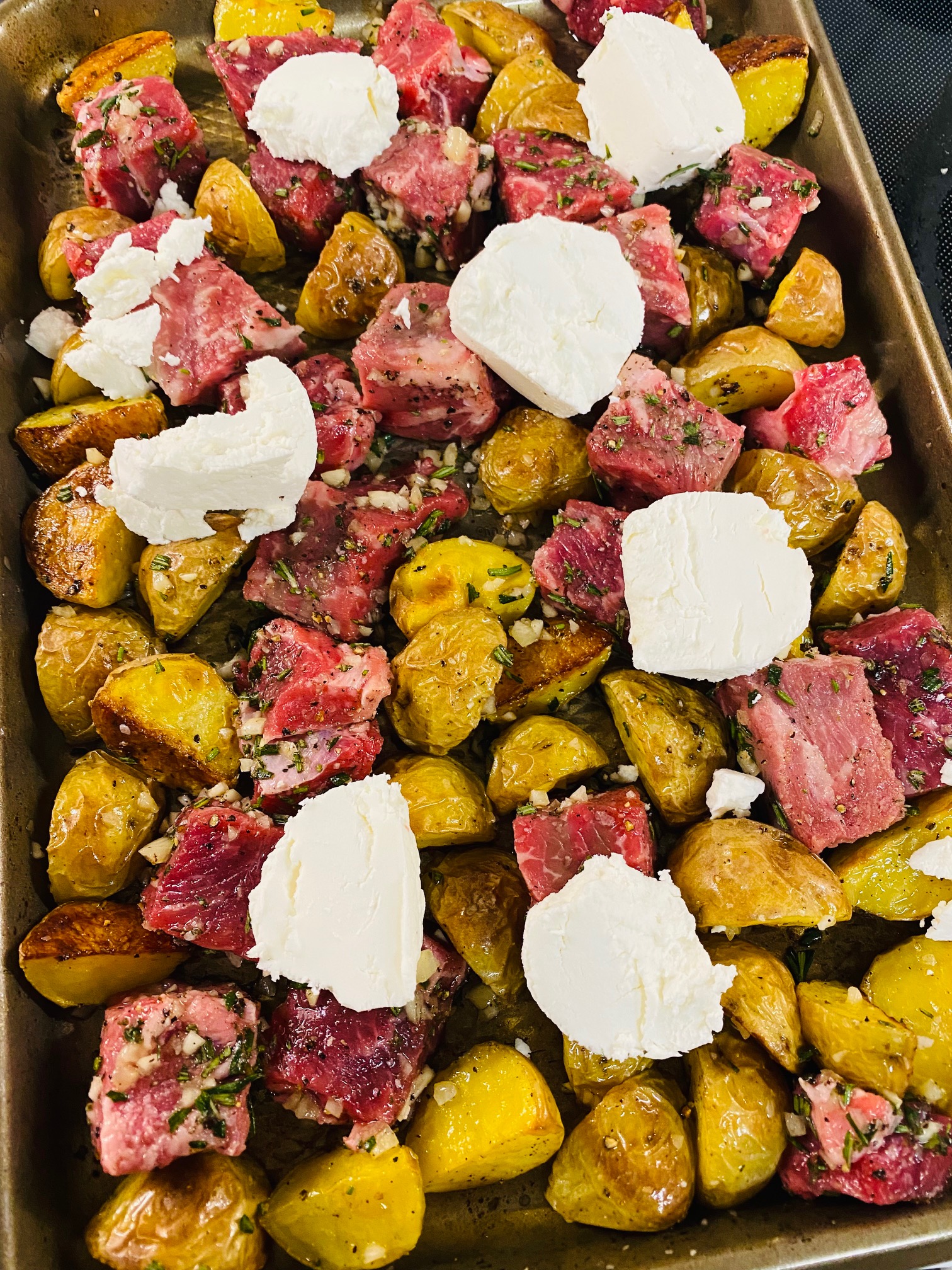 Steak Potatoes and Goat Cheese - Cooks Well With Others
