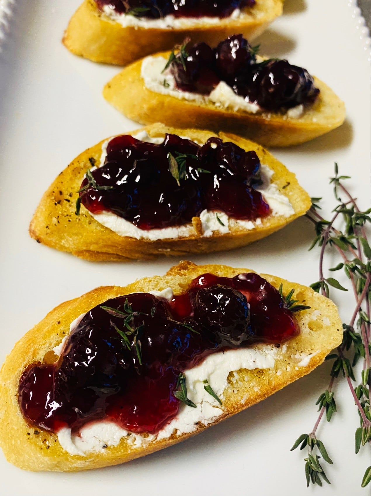 Cherry Goat Cheese Crostini - Cooks Well With Others
