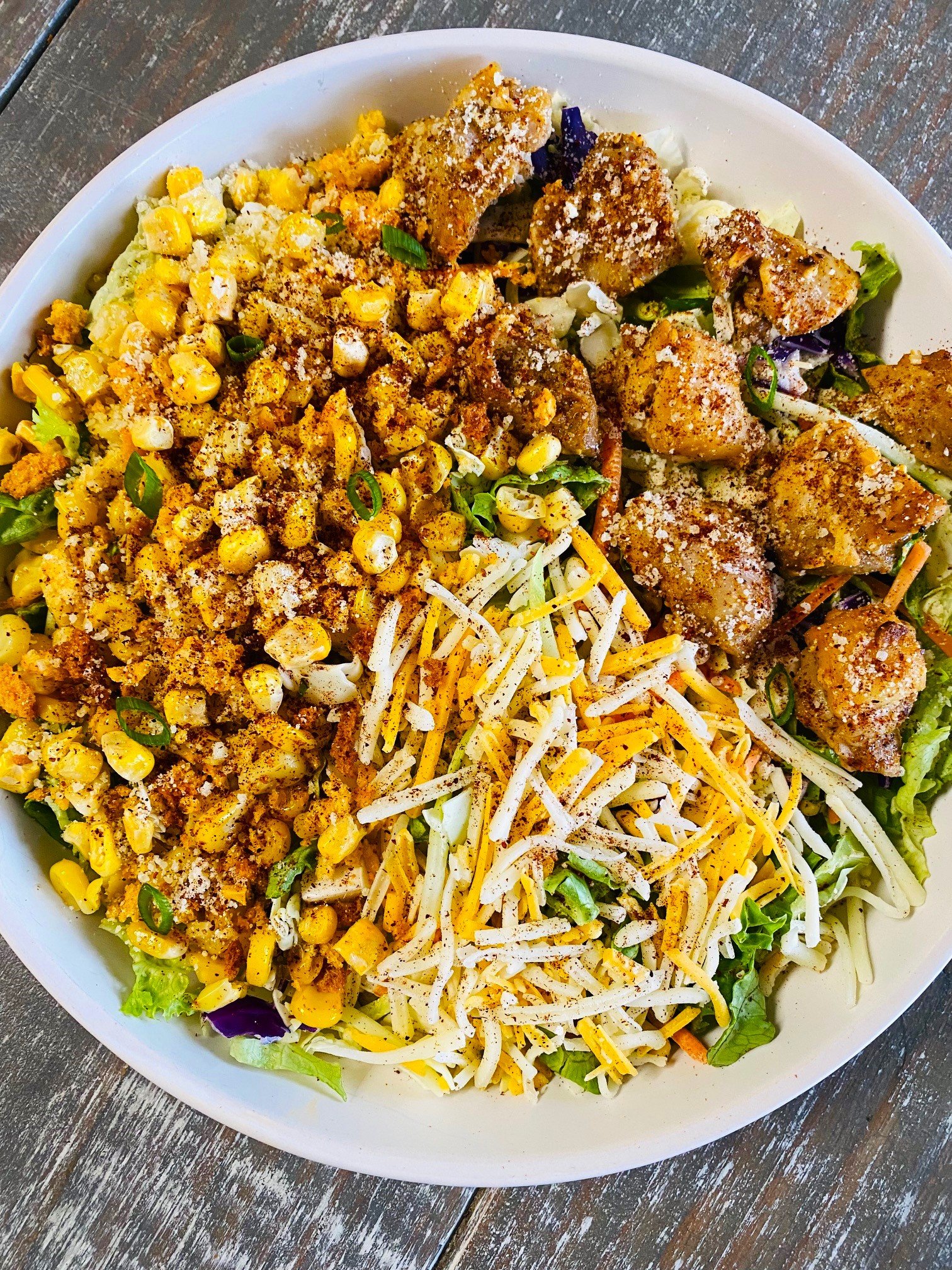 Air Fryer Street Corn Chicken Salads - Cooks Well With Others