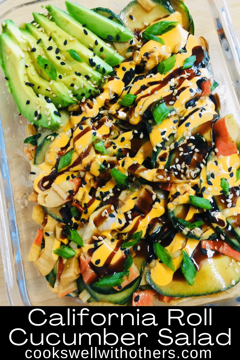 California Roll Cucumber Salad - Cooks Well With Others