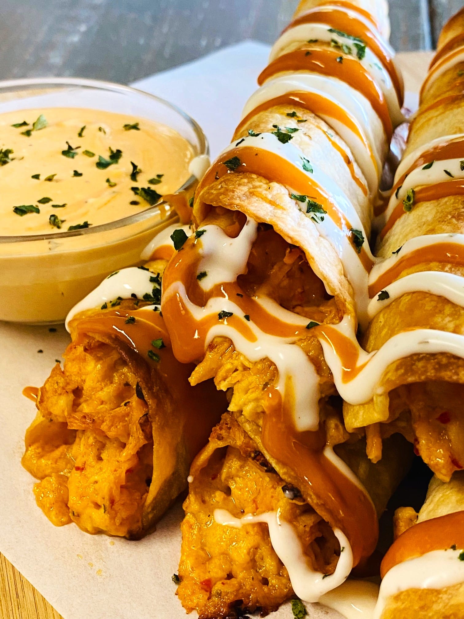 Buffalo Ranch Chicken Taquitos - Cooks Well With Others