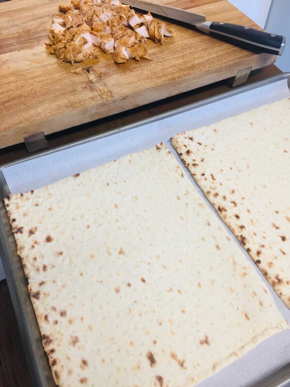 Hot Honey Buffalo Chicken Flatbreads - Cooks Well With Others
